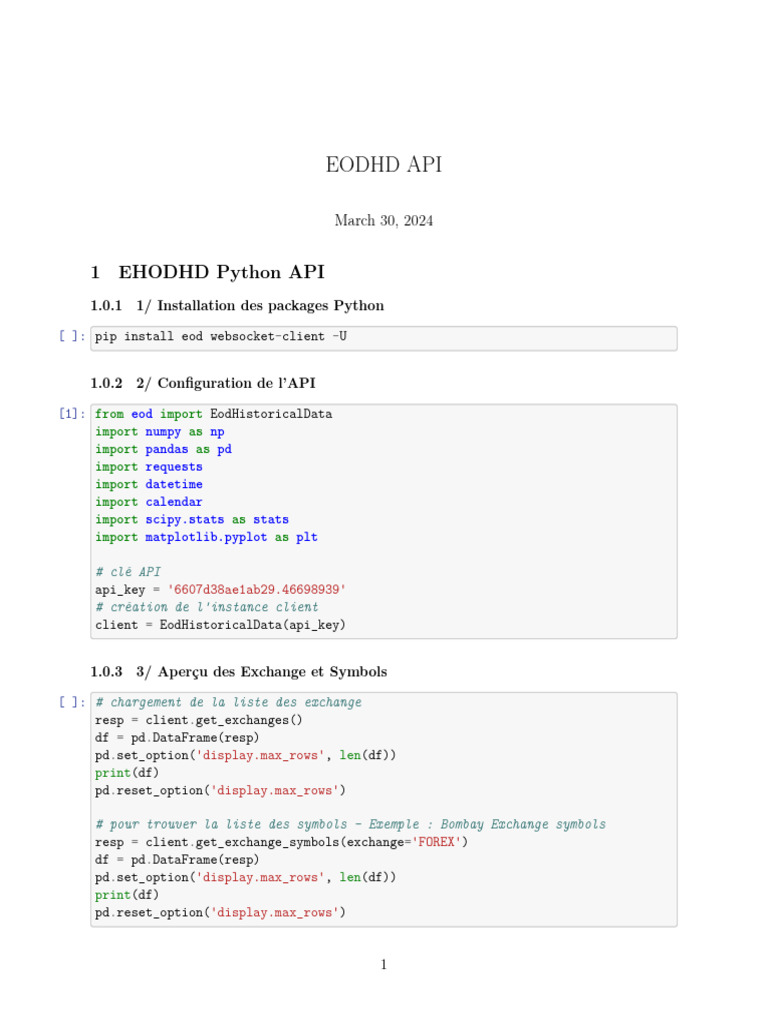 EODHD API | PDF | Computer Programming | Computing