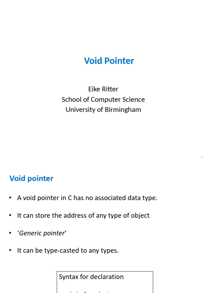 Week3.2void and Function Pointers | PDF | Pointer (Computer Programming) | Computer Engineering