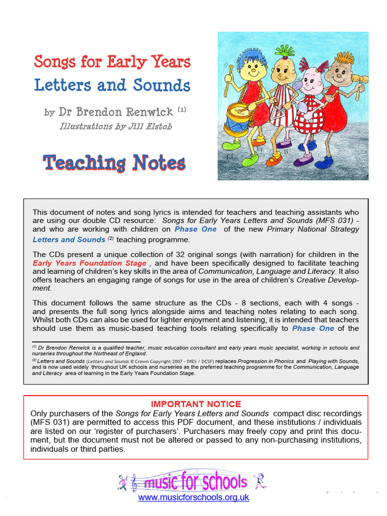 Phase 1 Letters and Sounds Songs | PDF | Rhythm | Poetry