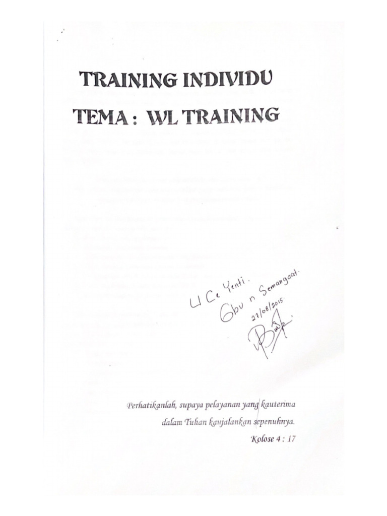 WL Training | PDF