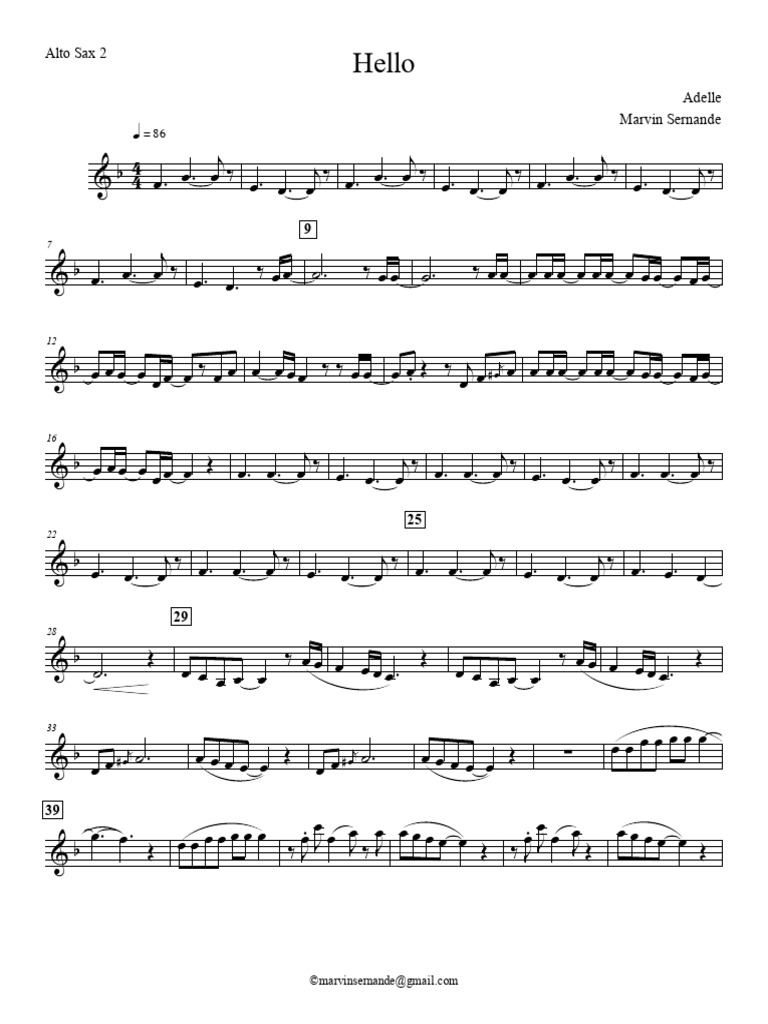 Hello - Alto Sax 2 | PDF
