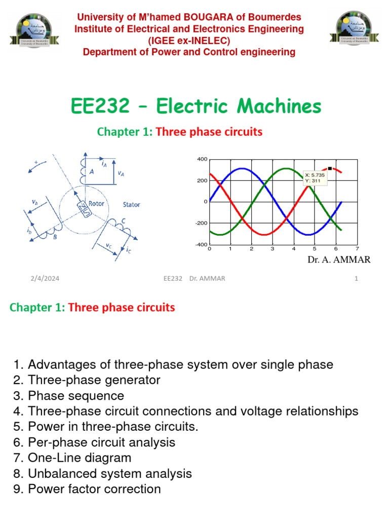 Chap#1 - Three Phase Circuits - Part1 | PDF | Electric Generator ...