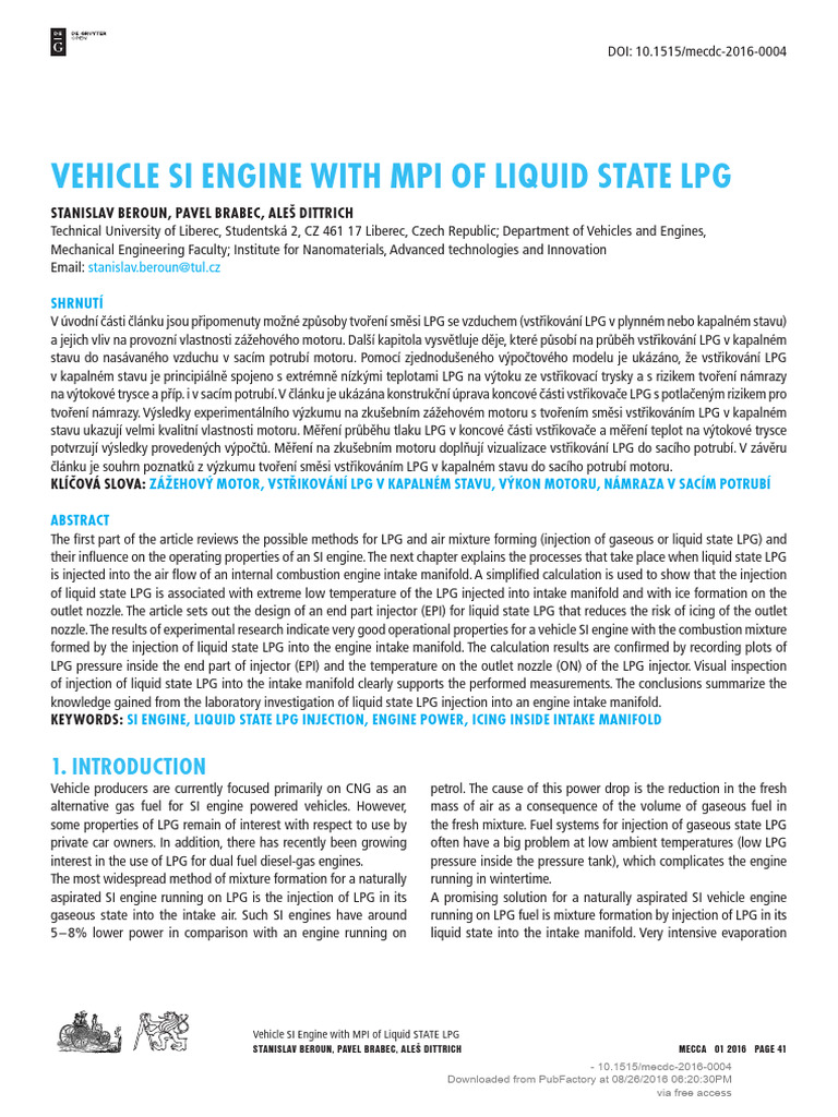 Liquid LPG Injection in SI Engines | PDF | Evaporation | Fuel Injection