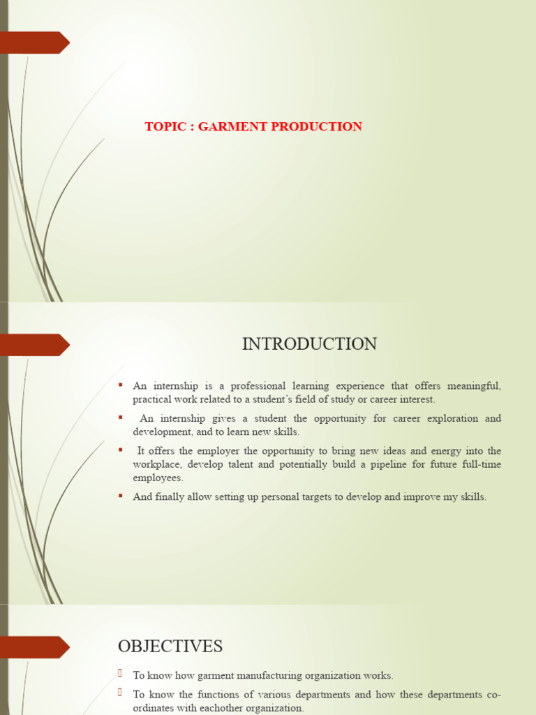 Garment production | PDF | Learning | Knowledge