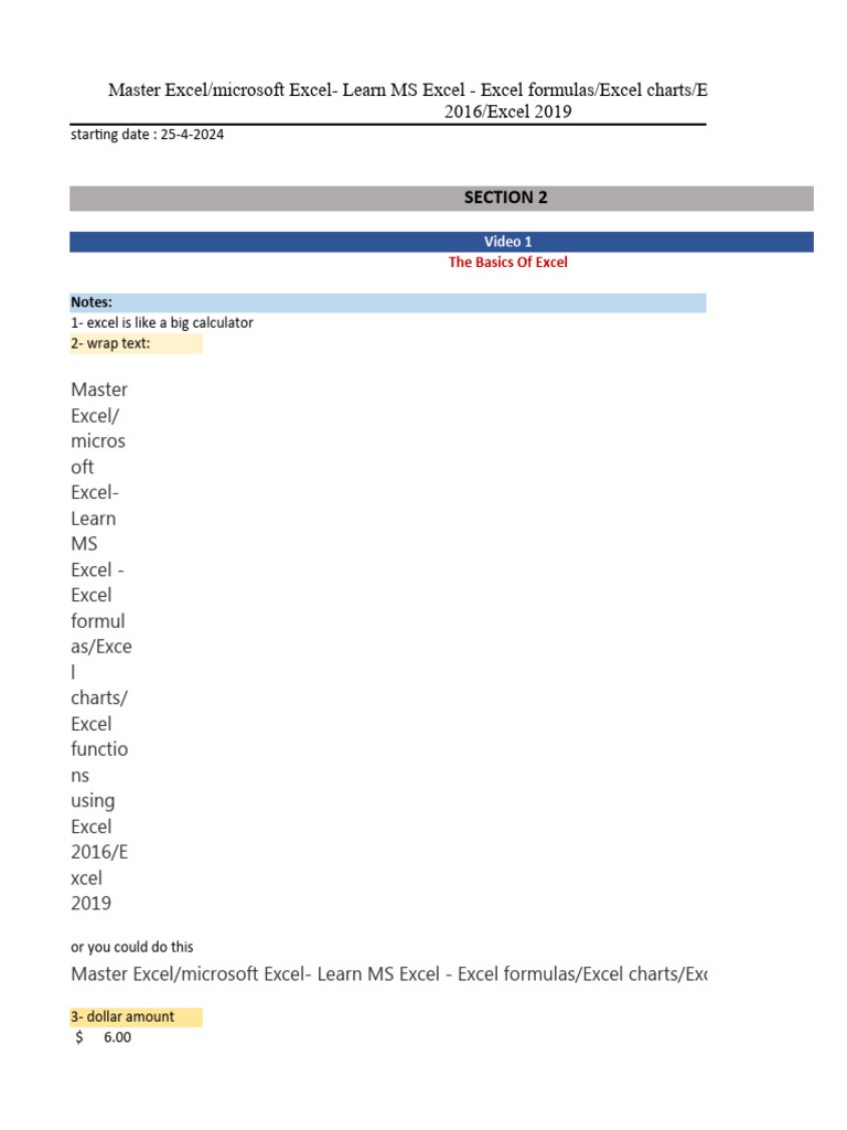 Section 2 | PDF | Microsoft Excel | Function (Mathematics)