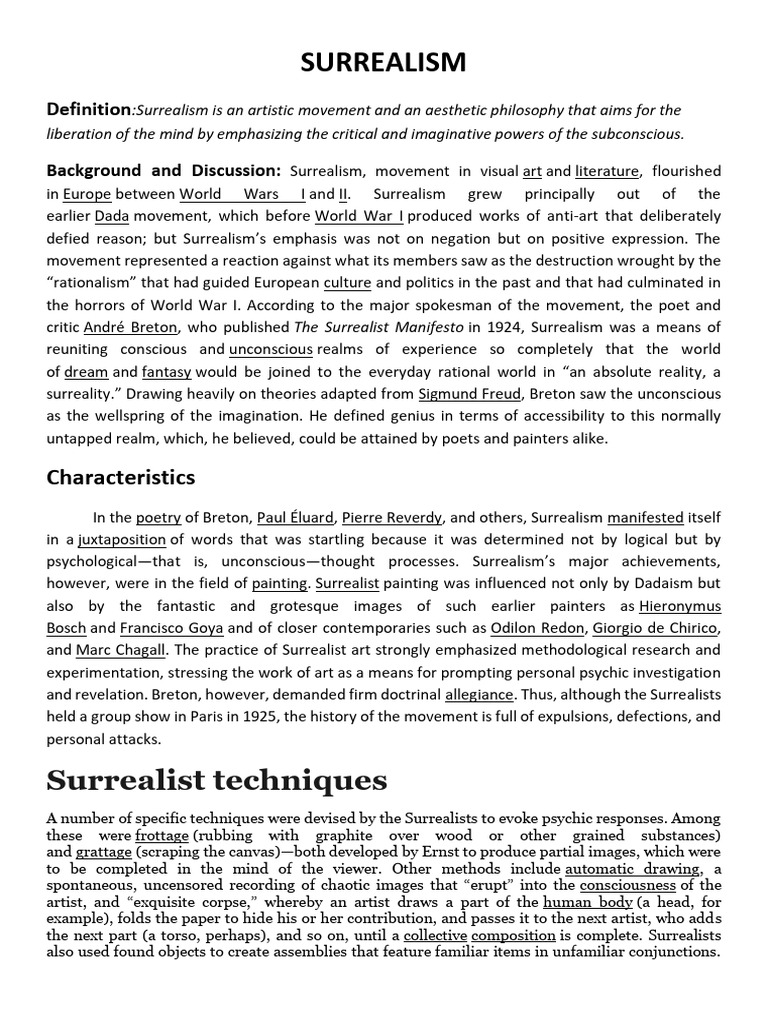 SURREALISM | PDF | Surrealism | The Arts