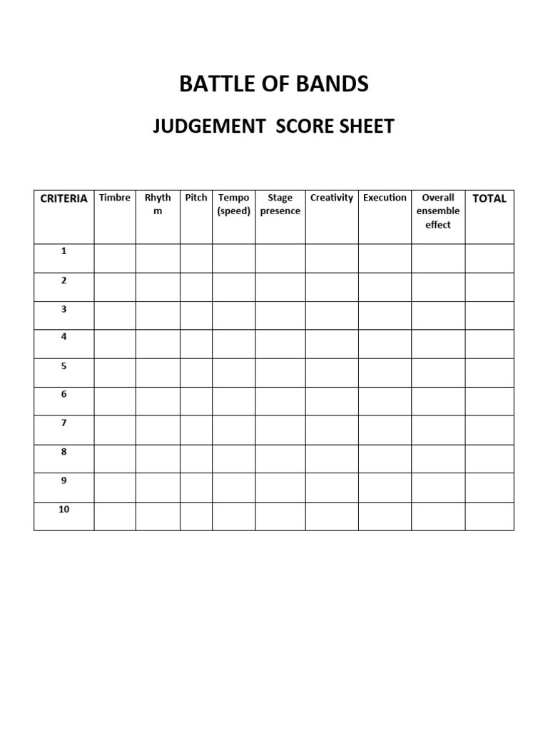 Battle of Bands | PDF