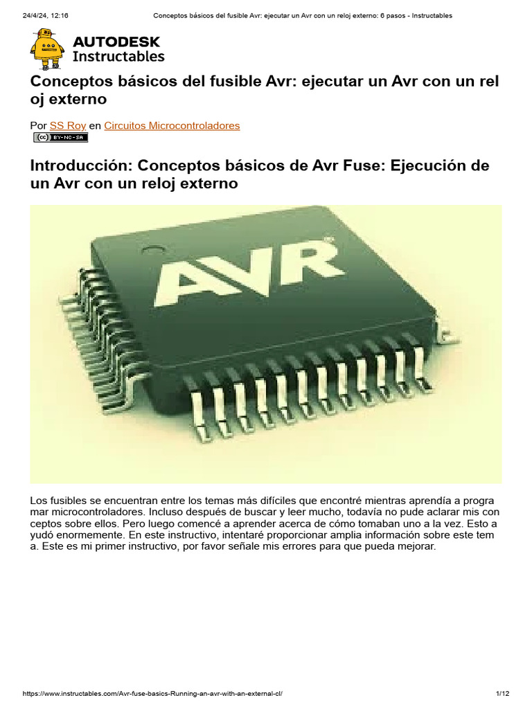 Conceptos Básicos Del Fusible Avr - Ejecutar Un Avr Con Un Reloj Externo - 6 Pasos ...