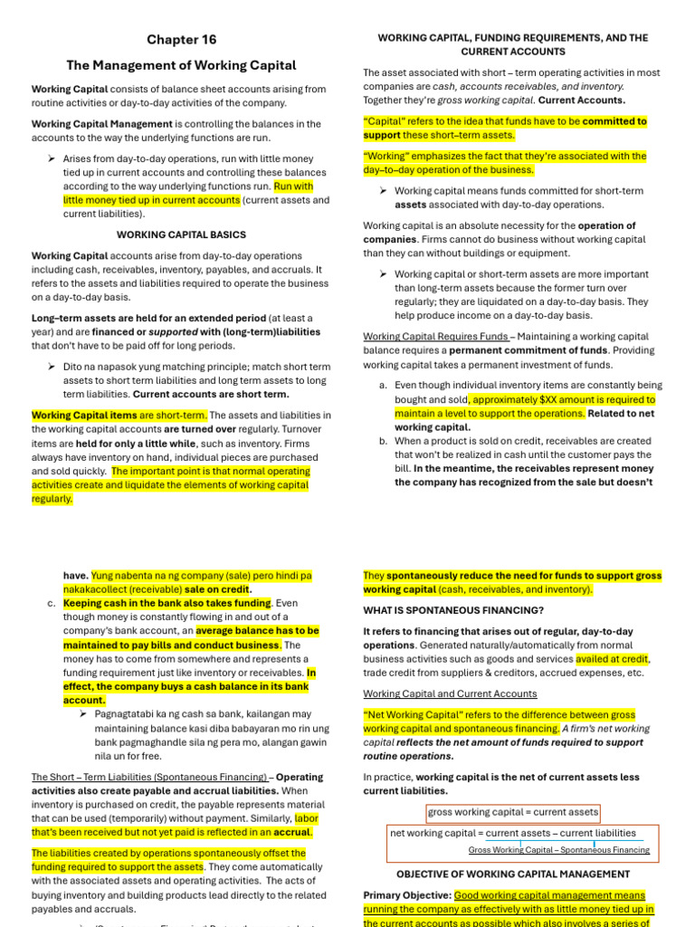 Chapter 16 | PDF | Loans | Working Capital