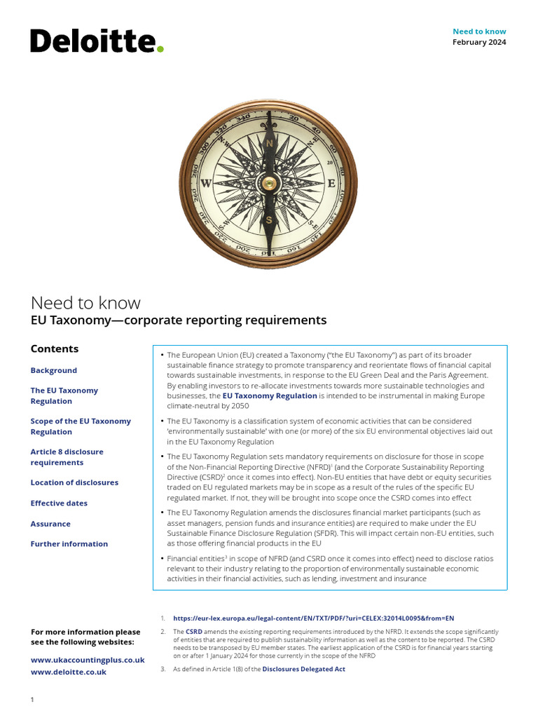 EU Taxonomy: Corporate Reporting Guide | PDF | Economies