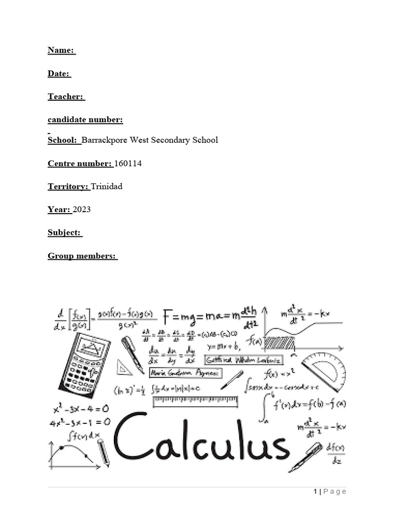 Maths Sba For Cape Csec Pdf Area Equations