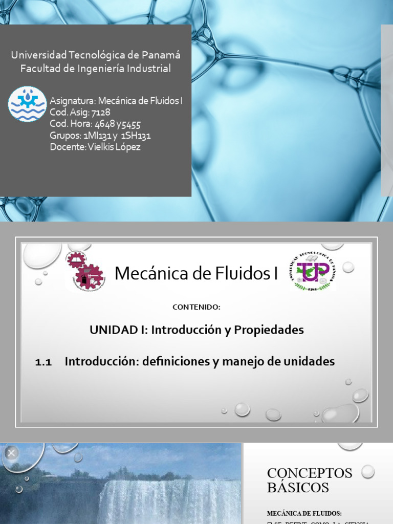 Unidad i Mecánica de Fluidos i Parte i | PDF | Viscosidad | Tensión superficial