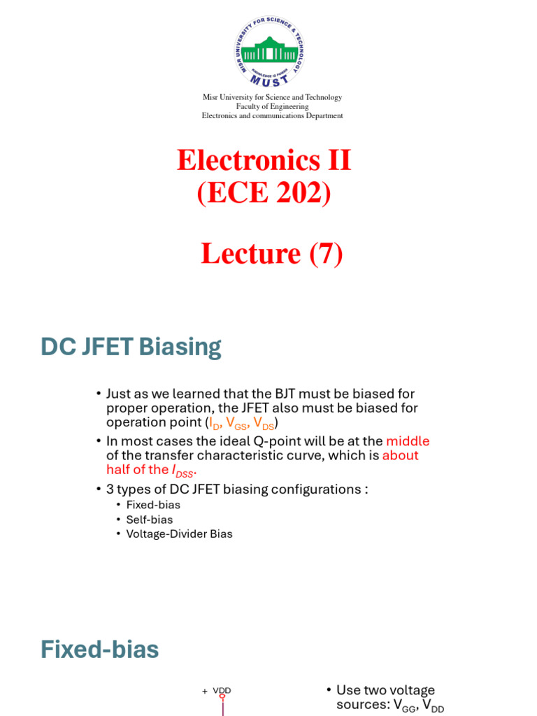 Lecture (7) ... | PDF | Field Effect Transistor | Mosfet