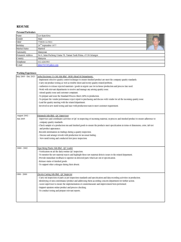 Resume 1 | PDF | Business | Technology & Engineering