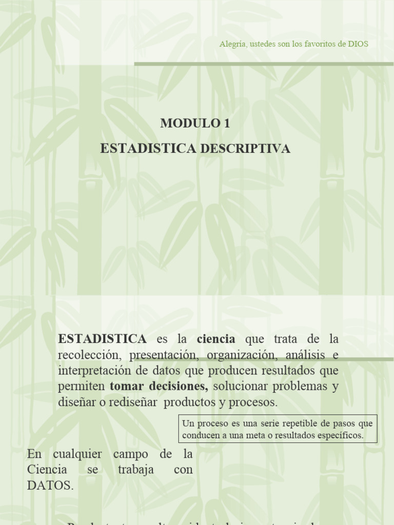 Modulo I Estad Stica Descriptiva 2019 | PDF | Muestreo (Estadísticas ...