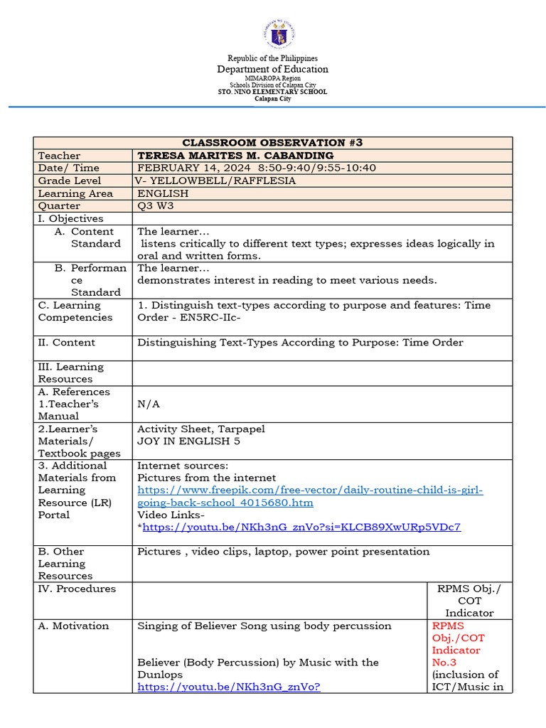 Co3 English 5 Feb.142024 | PDF | Athena | Learning
