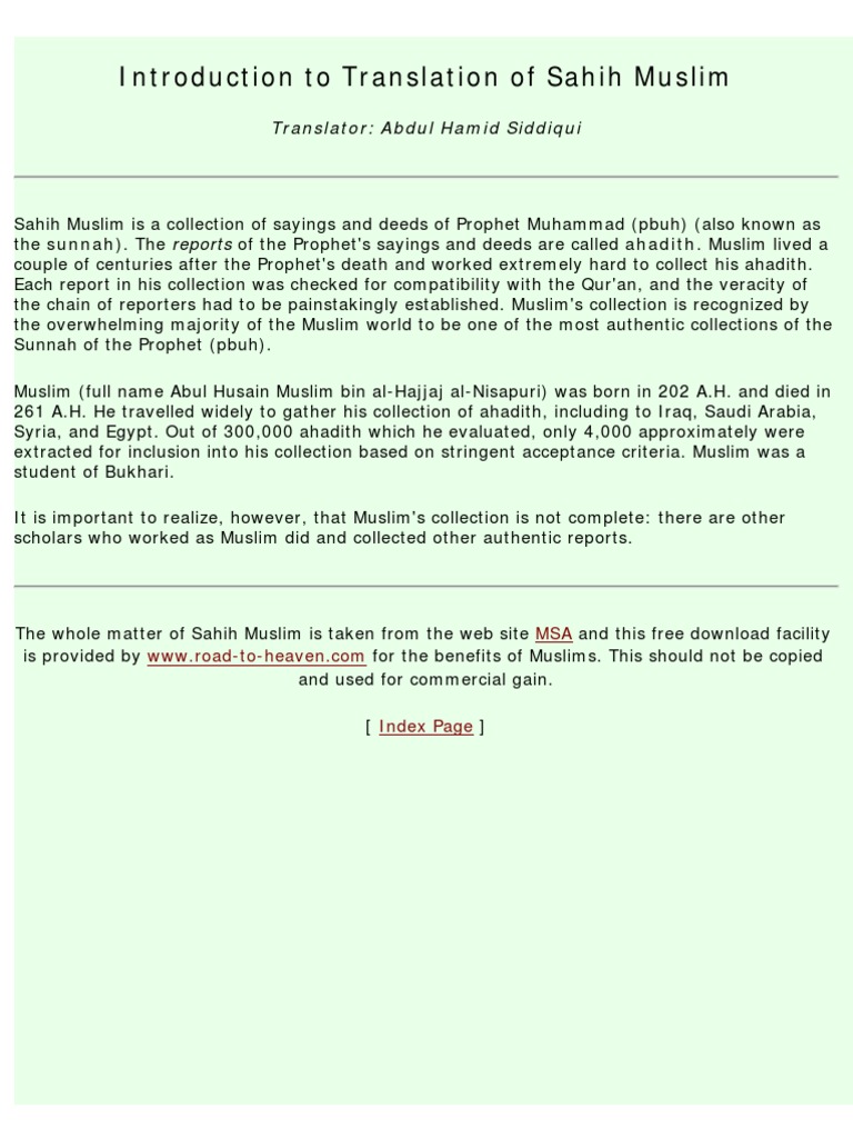 Sahih Muslim | PDF | Muhammad | Hadith