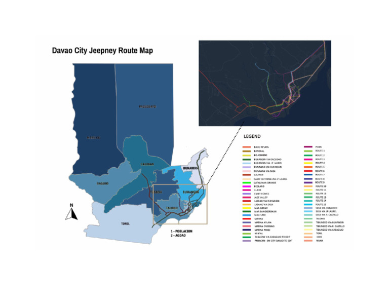 Davao City Jeepney Route Map | PDF