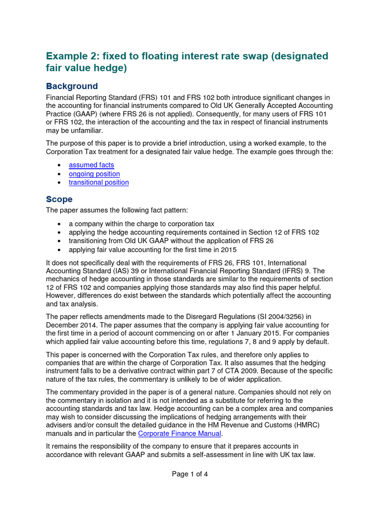 Example2 FV Hedge | PDF | Swap (Finance) | Fair Value