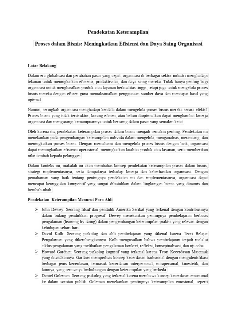 Pendekatan Keterampilan MENTAHAN | PDF | Bisnis | Pengembangan Diri