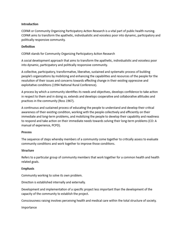 CRITICAL STEPS and COPAR | Download Free PDF | Participatory Action ...