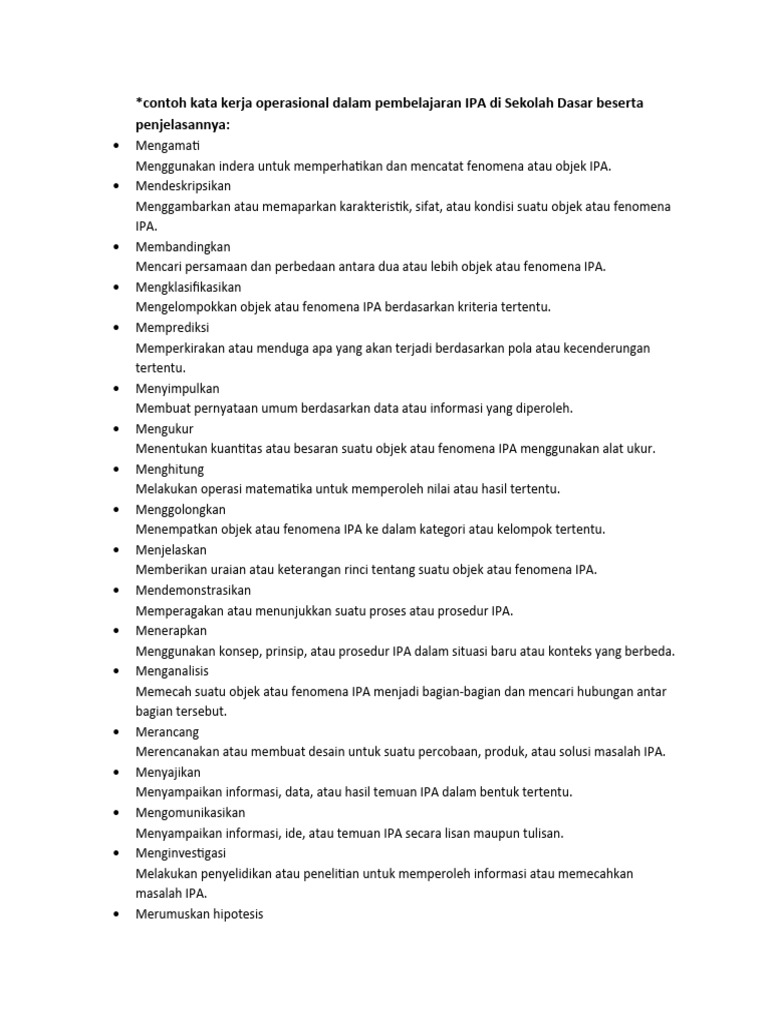 Kata Kerja Operasional Ririn | PDF