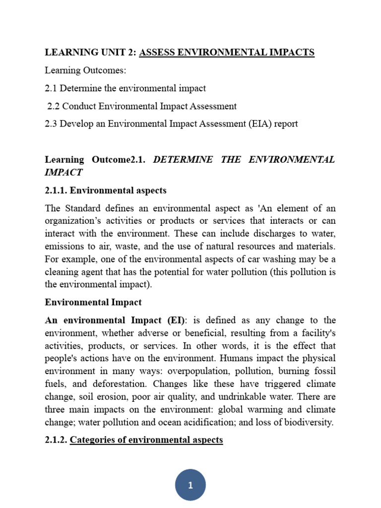 Learning Unit 2 | PDF | Environmental Impact Assessment | Soil