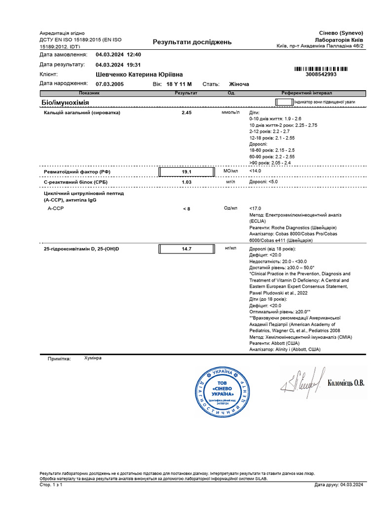 Syne Vo Results 3008542993 | PDF