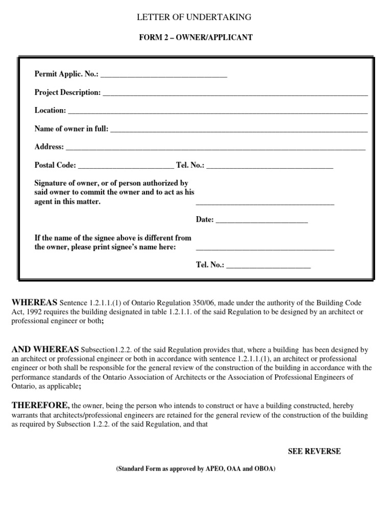 Letter of Undertaking Final | PDF | Specification (Technical Standard) | Engineer