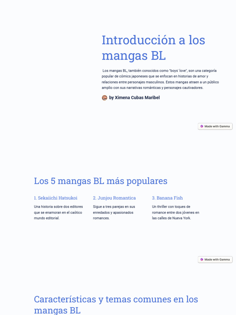 Introduccion a Los Mangas BL | PDF