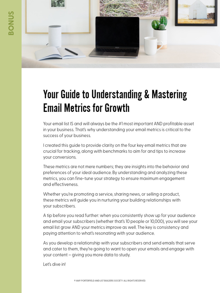 Amy Porterfield LBS+FAB+Bonus+Email+Metrics+Guide | PDF | Marketing ...