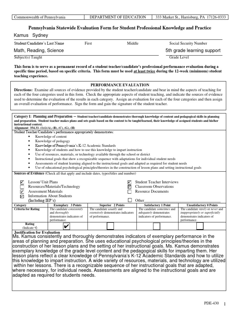 Sydney Pde 430 Final PDF | PDF | Teachers | Pedagogy