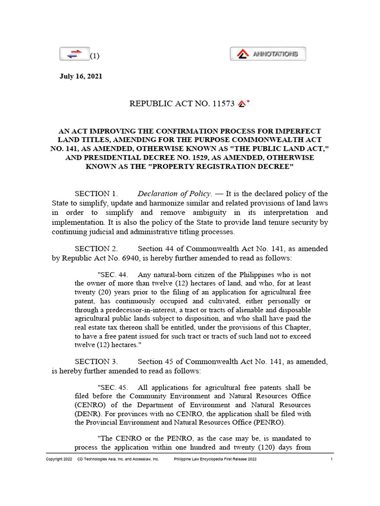 Ra 11573 | Download Free PDF | Patent | Copyright