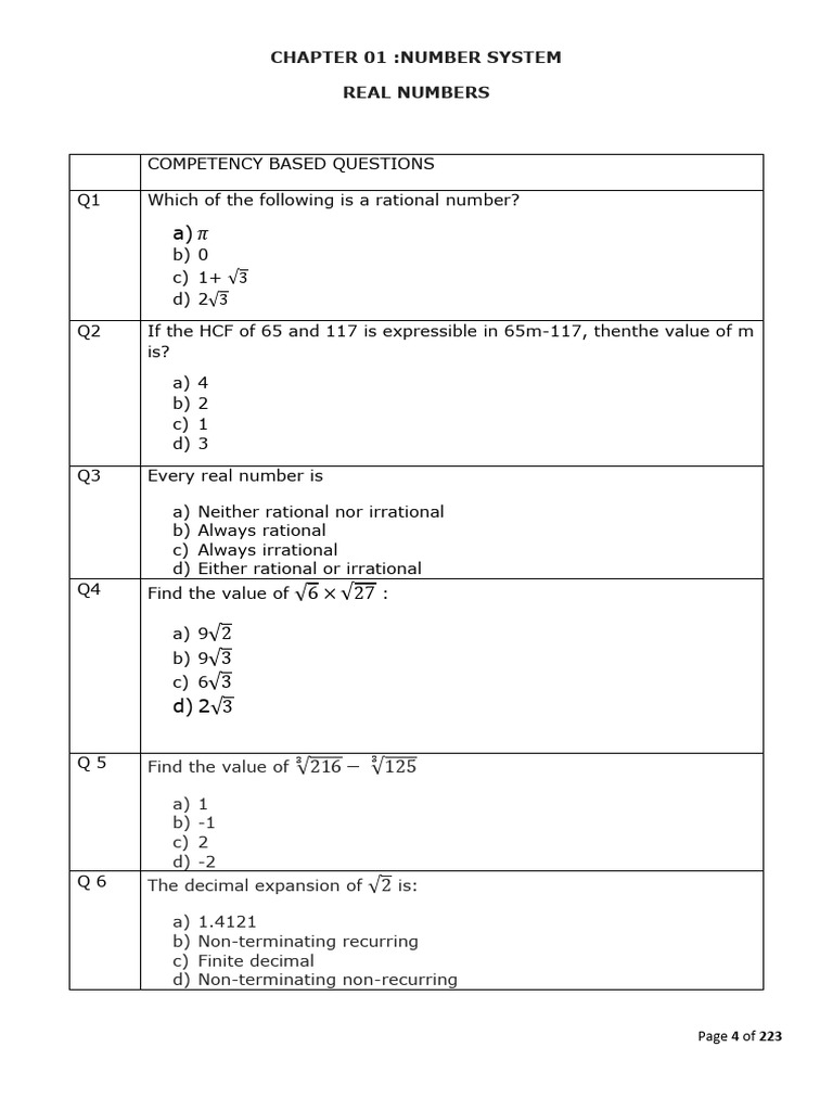 Number System | PDF | Numbers | Rational Number