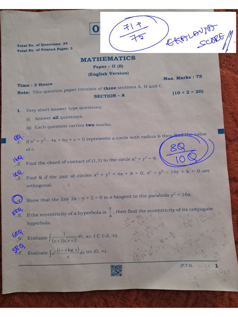 TS Maths 2B - 2024 | PDF