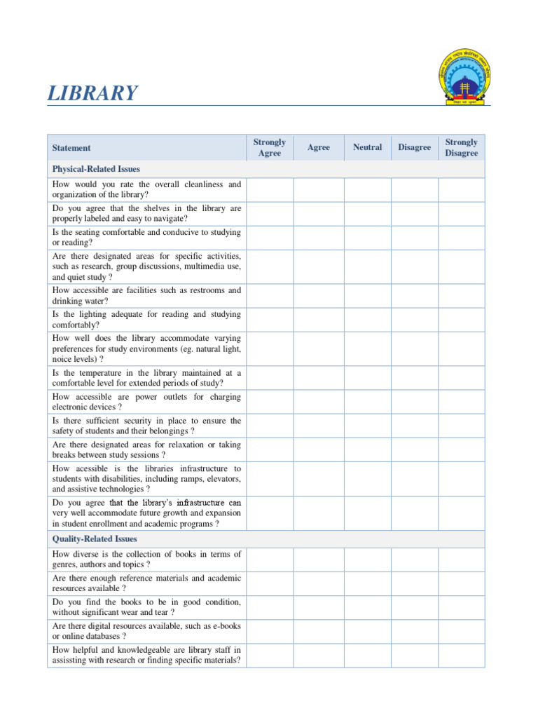 Questionnaire Assignment | PDF | Libraries | Books