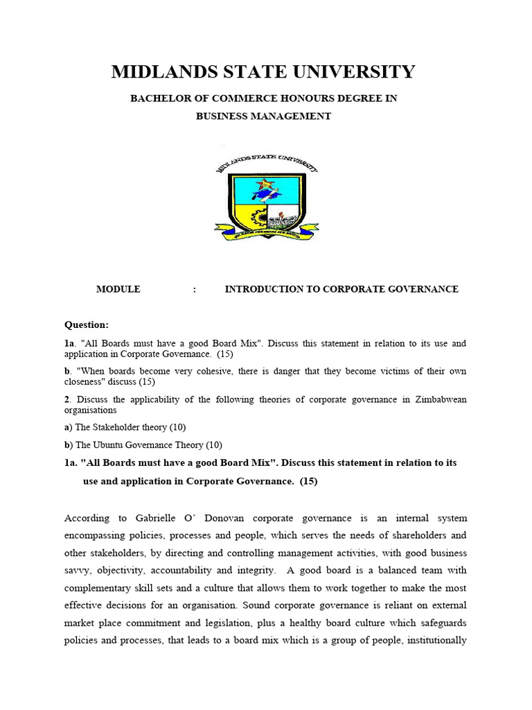 Corporate Governance: Board Mix & Cohesion | PDF | Conflict Of Interest ...