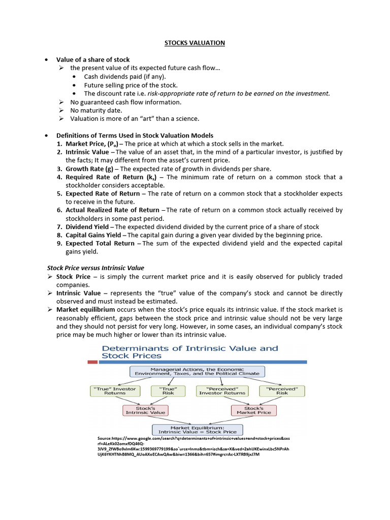 Stock Valuation | PDF | Stocks | Valuation (Finance)