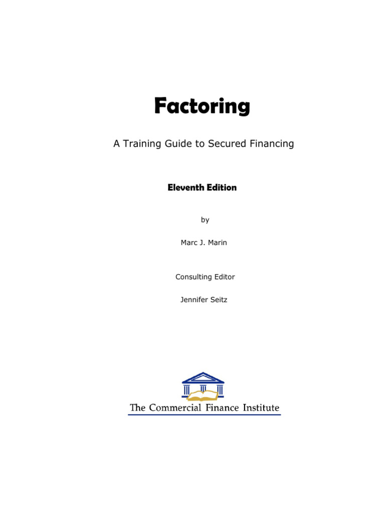 Factoring Training Guide | Download Free PDF | Factoring (Finance) | Credit