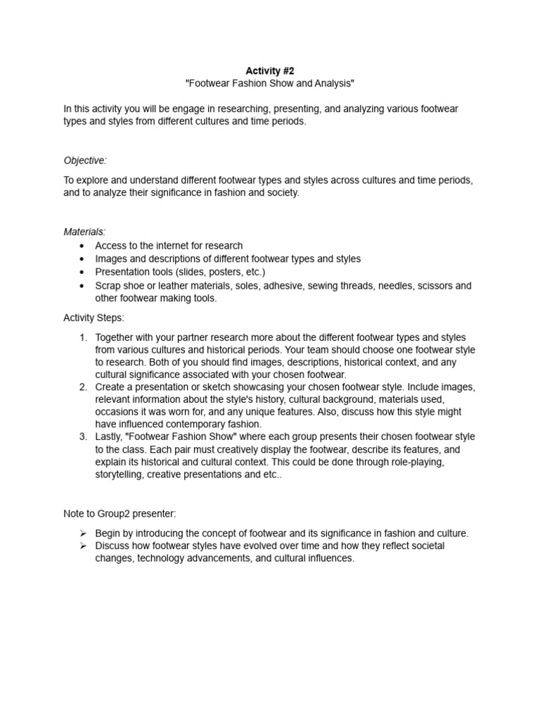 Activity 5: Bs Entrep | PDF | Fashion | Footwear