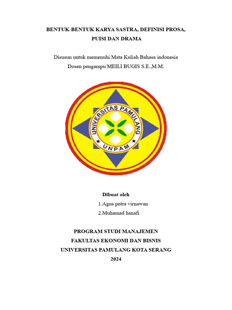 Karya Sastra untuk Mahasiswa Ekonomi | PDF