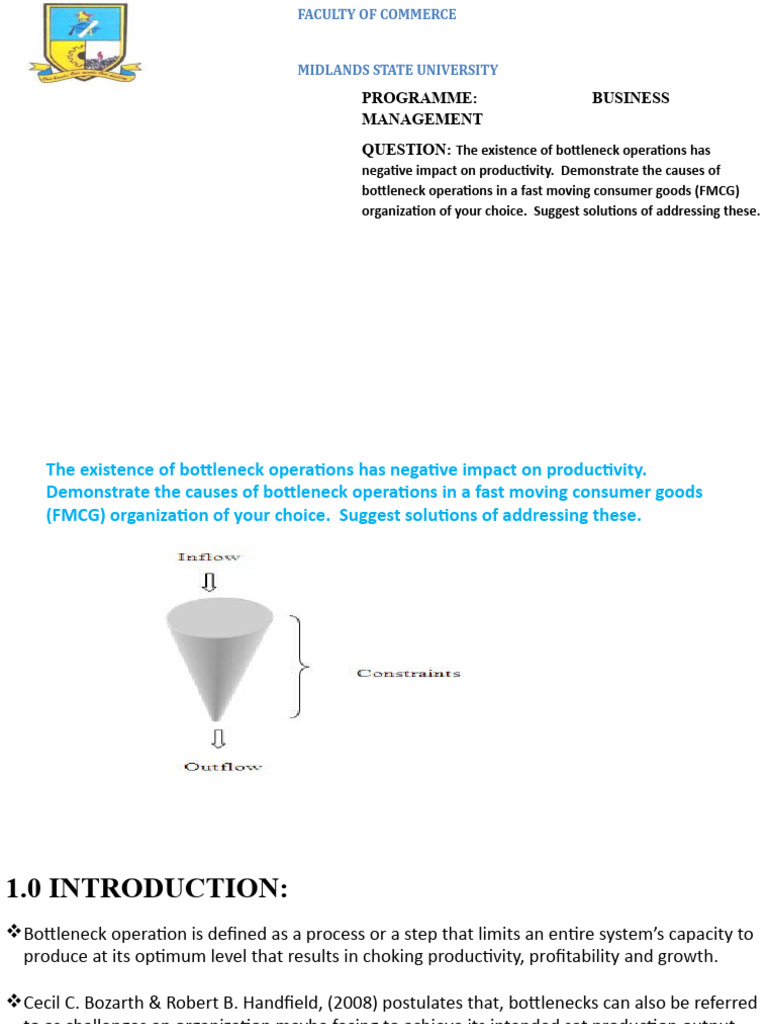 Bottlenecks Production & Operations Presentation | PDF | Business ... Bottlenecks Production & Operations Presentation | PDF | Business ...