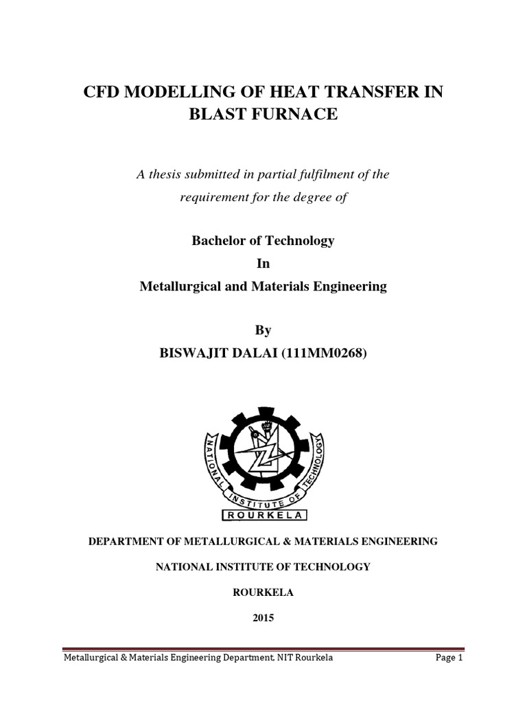 CFD Modelling of Heat Transfer in Blast Furnace | PDF | Computational Fluid Dynamics | Blast Furnace