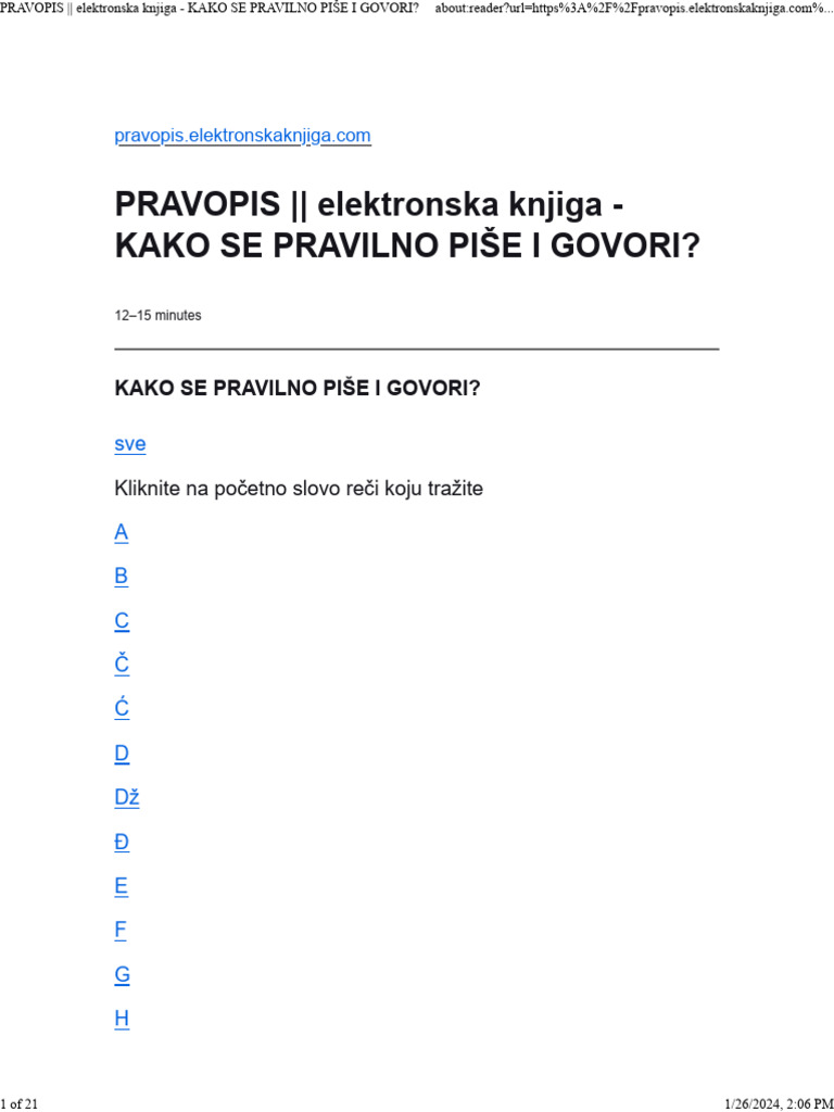 PRAVOPIS Elektronska Knjiga - KAKO SE PRAVILNO PIŠE I GOVORI | PDF
