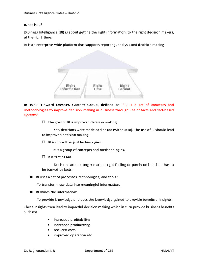 Notes - Unit1 - 1 | PDF | Business Intelligence | Xml Schema