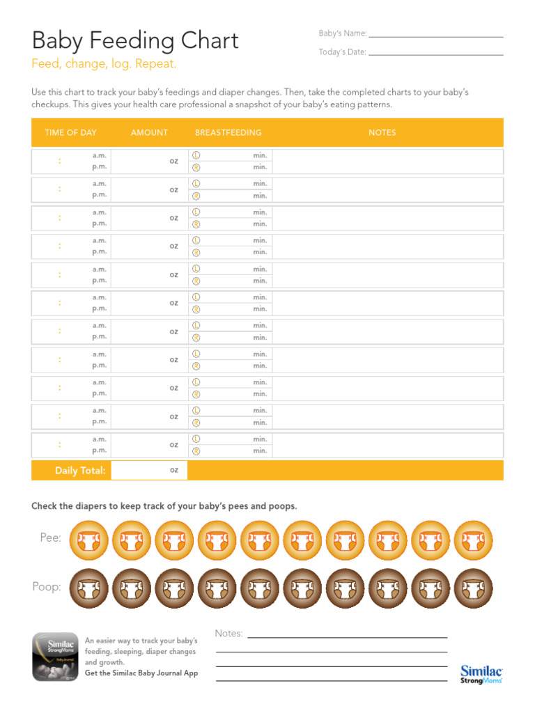 Baby Feeding Tracking Chart | PDF | Breastfeeding | Childhood