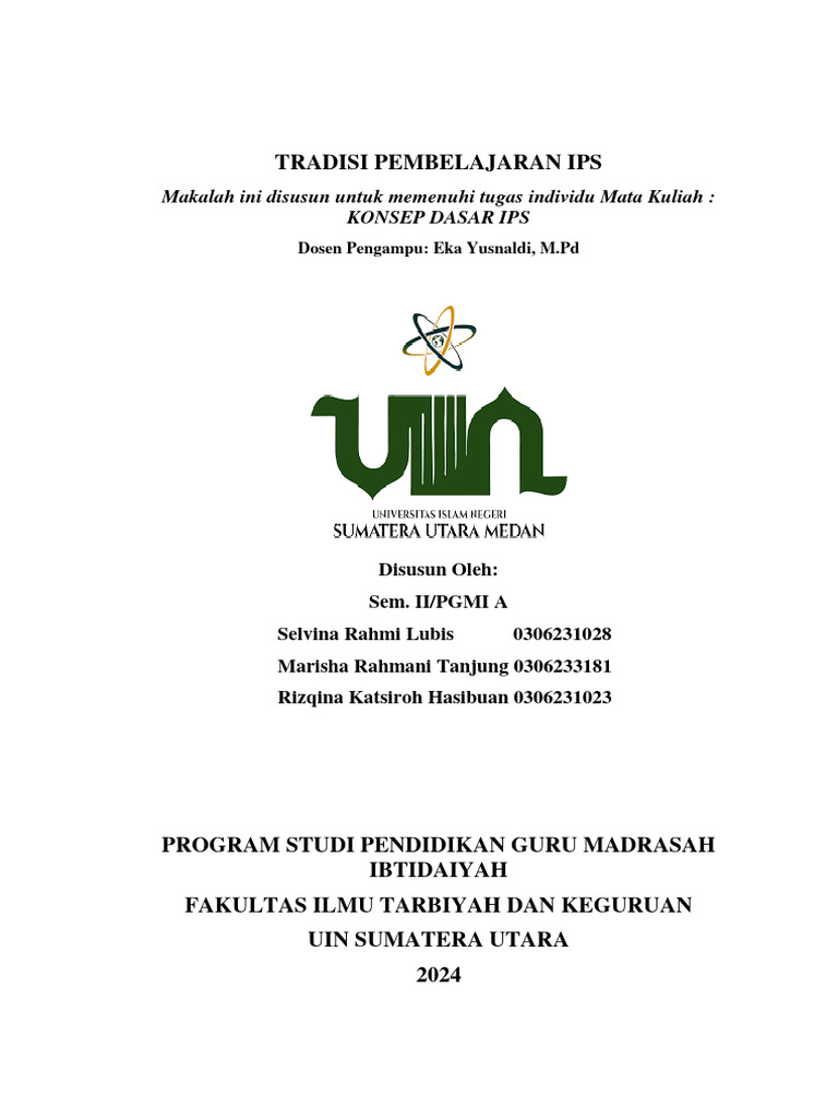 Makalah Tradisi Pembelajaran Ips | PDF