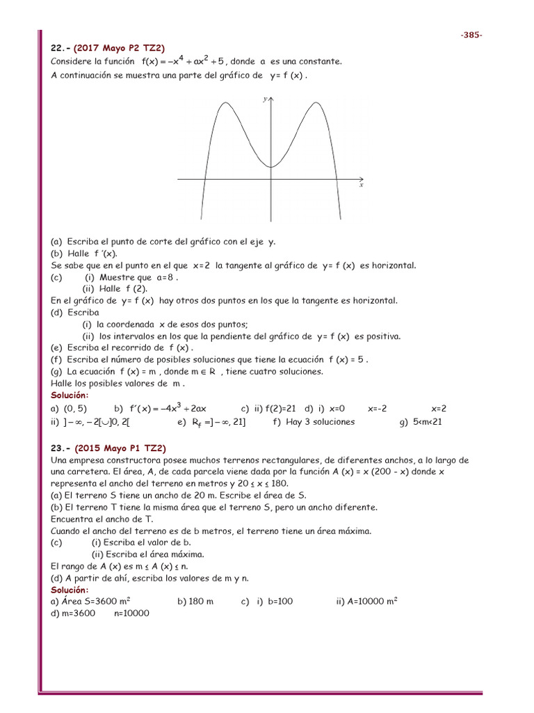Ejercicios2 Examen Aplicaciones de Las Derivadas | Descargar gratis PDF | Pendiente | Objetos ...