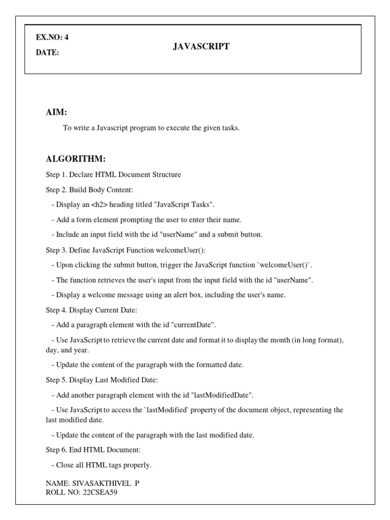 Ip 4 | PDF | Java Script | Html