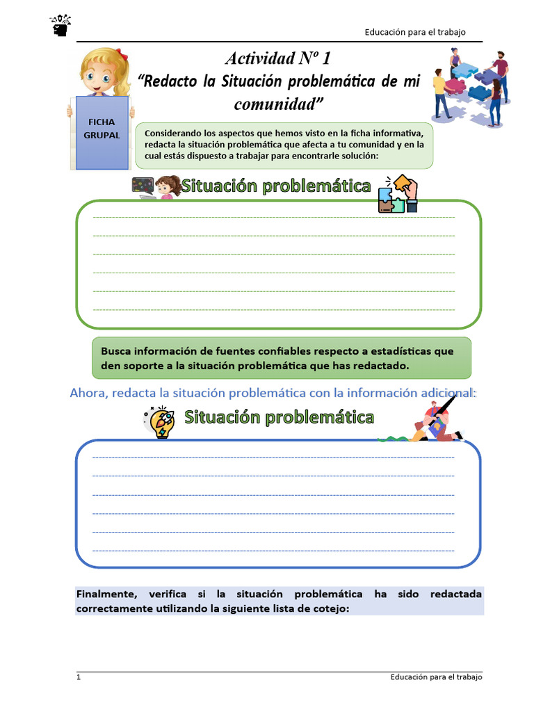 Actividad #1 "Redacto La Situación Problemática de Mi Comunidad " | PDF ...
